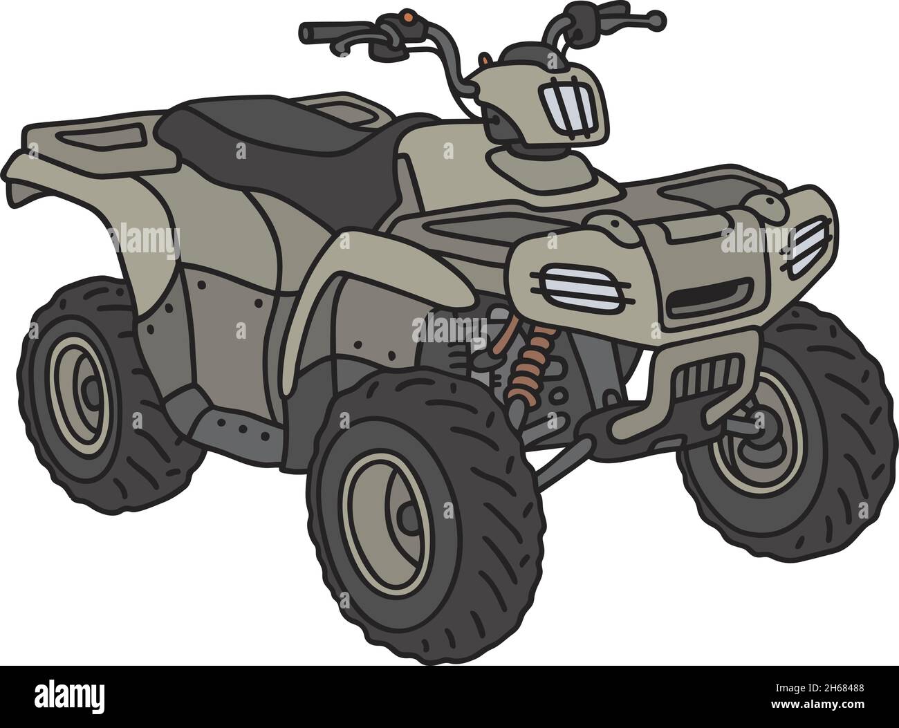 The vectorized hand drawing of a all-terrain quad bike Stock Vector Image & Art - Alamy