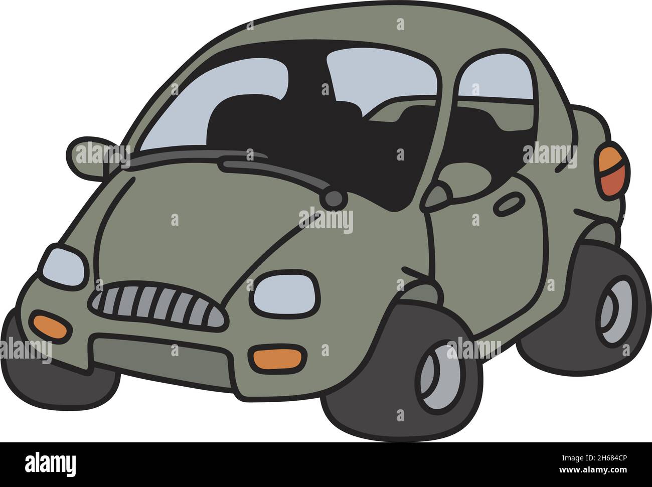The hand drawing of a funny gray car Stock Vector Image & Art - Alamy