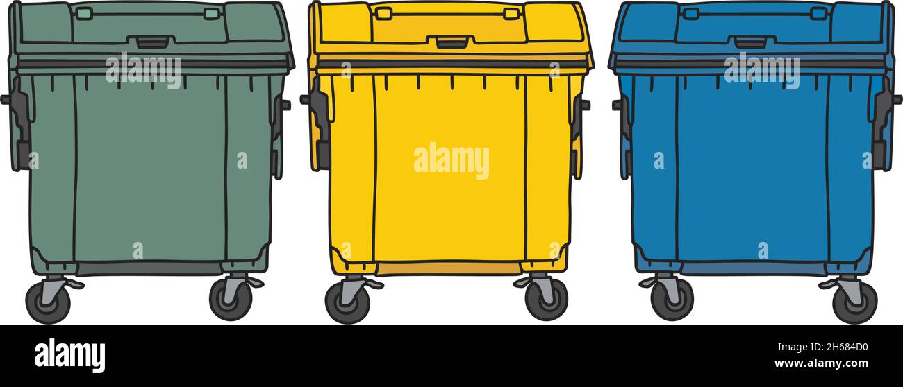 Three color metal recycling containers Stock Vector Image & Art - Alamy