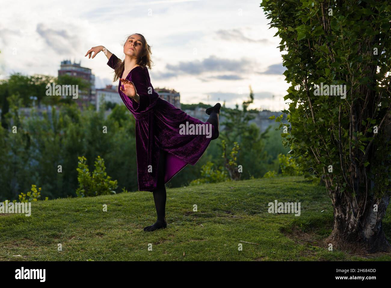a hispanic ballerina beautiful dancer enjoy rhythm in motion with happy ...