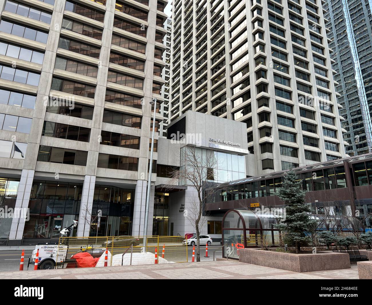 Calgary, Alberta, Canada - November 13, 2021:Bow Valley Square office ...