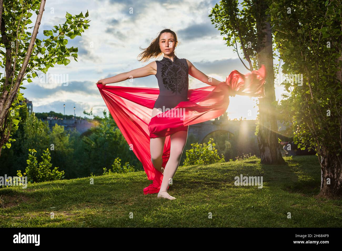 ballet ballerina dancer motion in happy joyful Rhythm . Hispanic woman ...