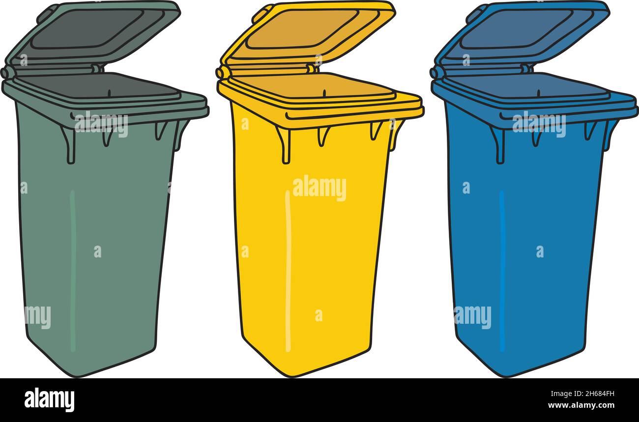 Three color recycling dustbins Stock Vector Image & Art - Alamy