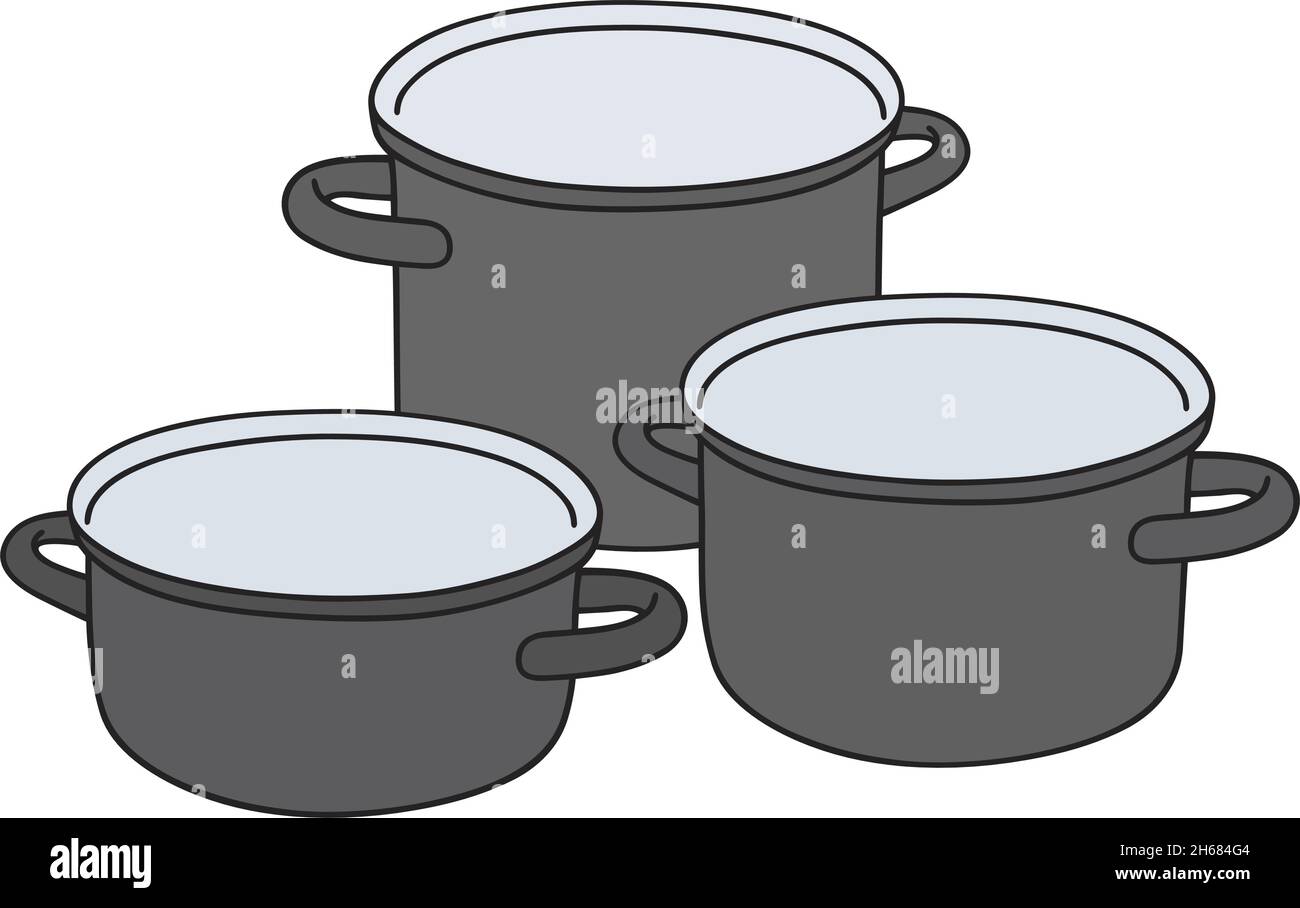 Three black pots Stock Vector Image & Art - Alamy