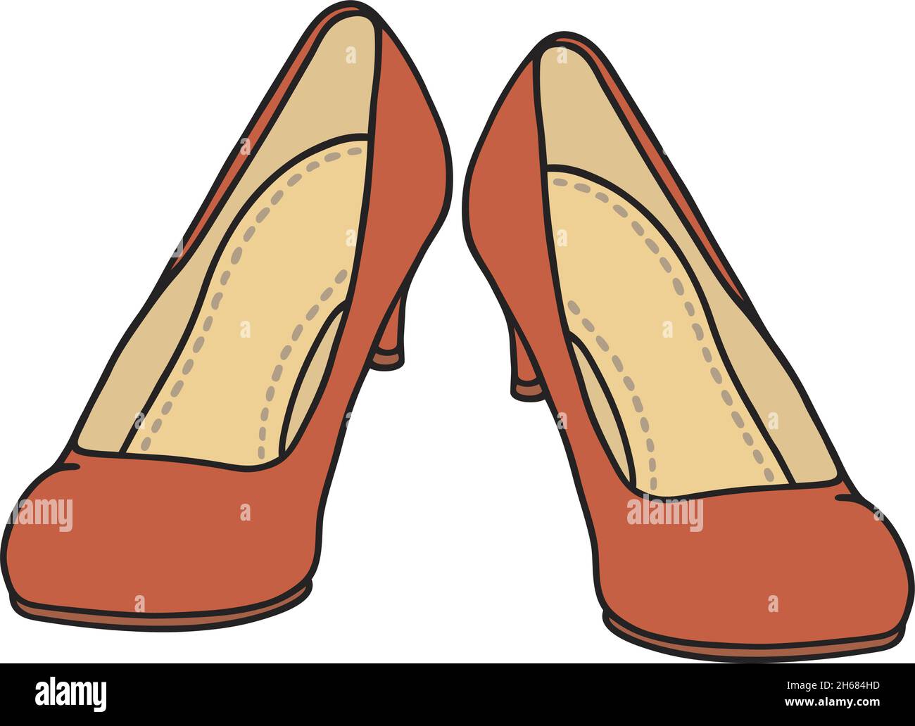 The hand drawing of classic red pumps Stock Vector Image & Art - Alamy