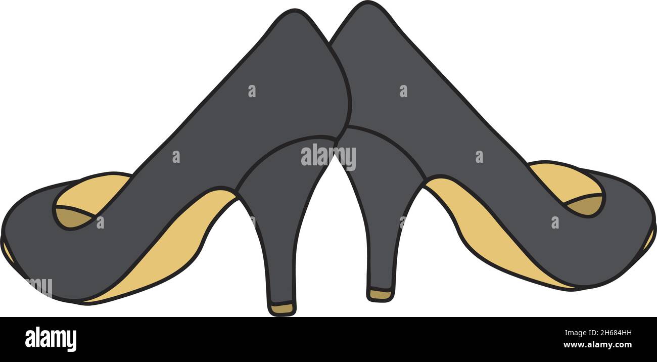 The hand drawing of classic black pumps Stock Vector Image & Art - Alamy