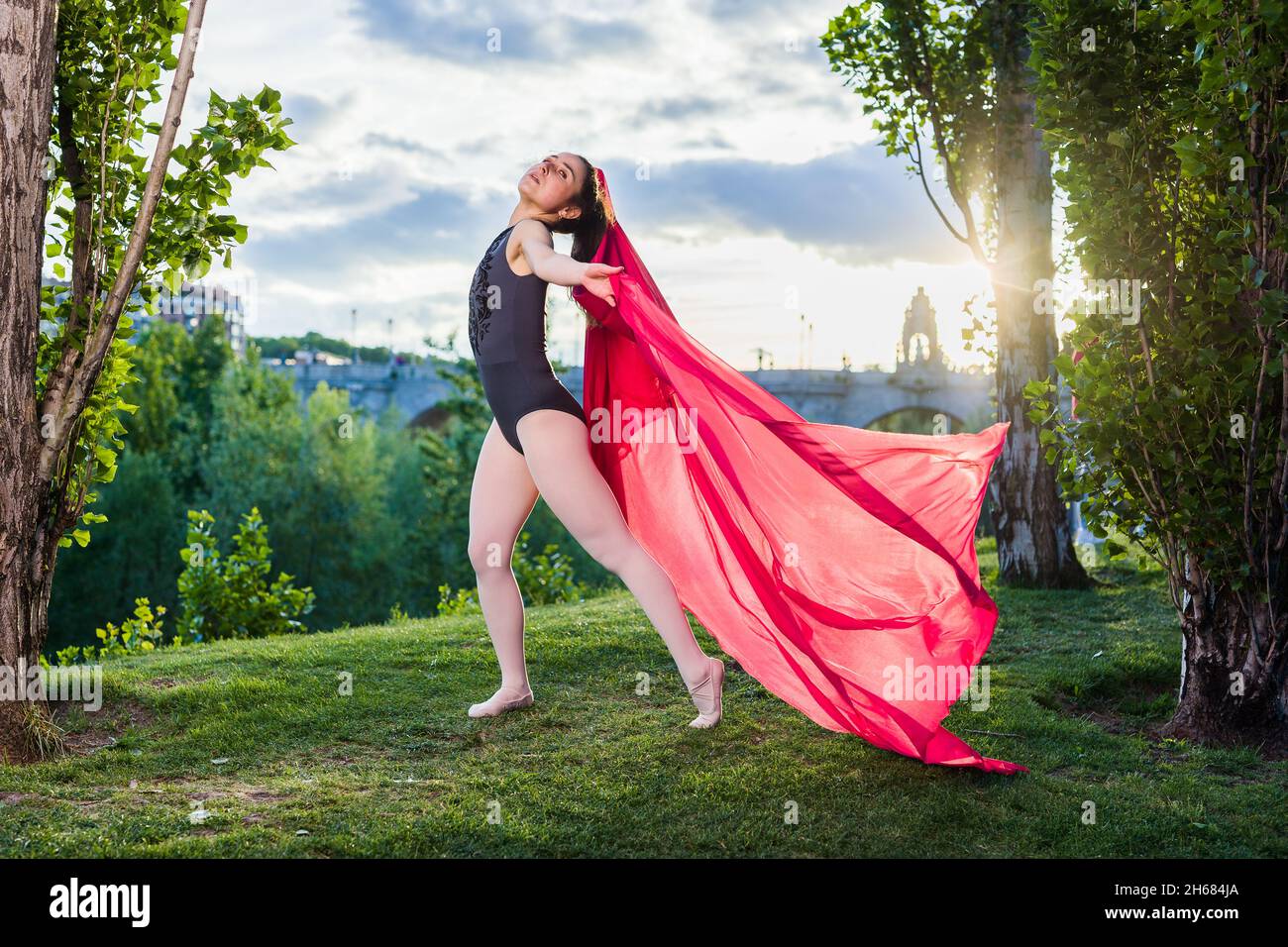 ballet ballerina dancer motion in happy joyful Rhythm . Hispanic woman ...