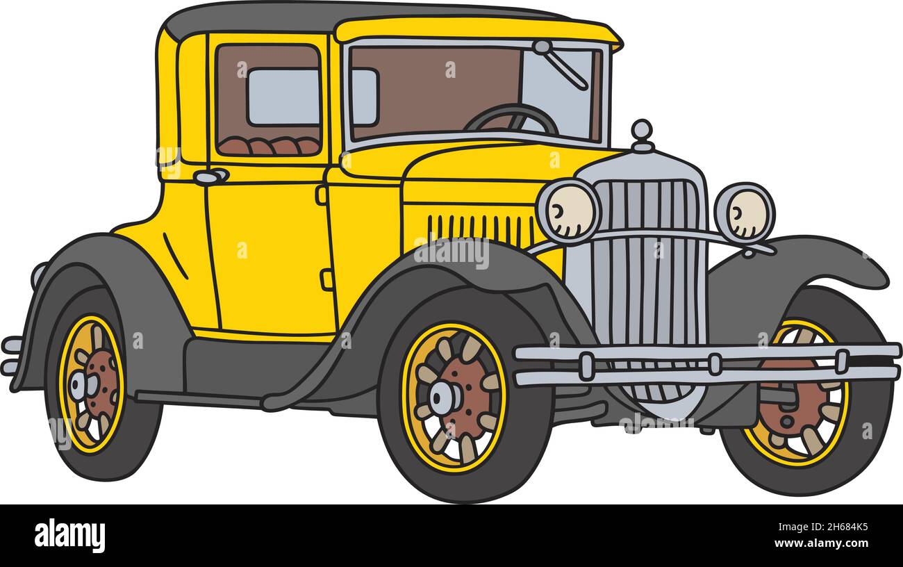 Vintage yellow sport car Stock Vector Images - Alamy