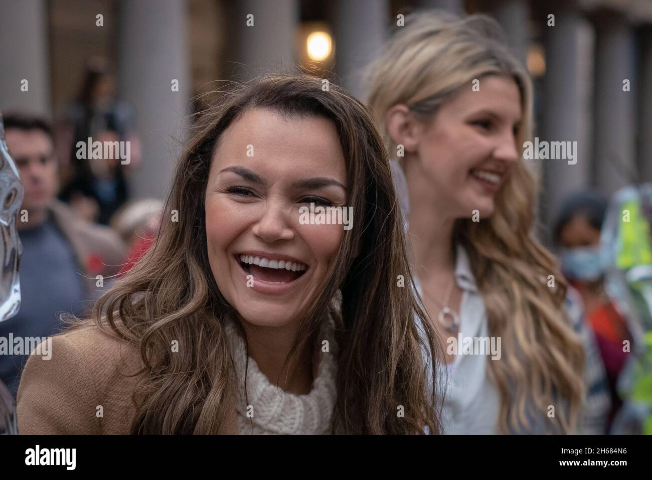 Cast of the West End theatre Disney production: ‘Frozen: The Musical’, including Samantha Barks ...