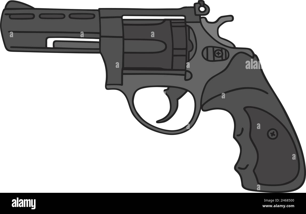 The vectorized hand drawing of a recent revolver Stock Vector Image ...