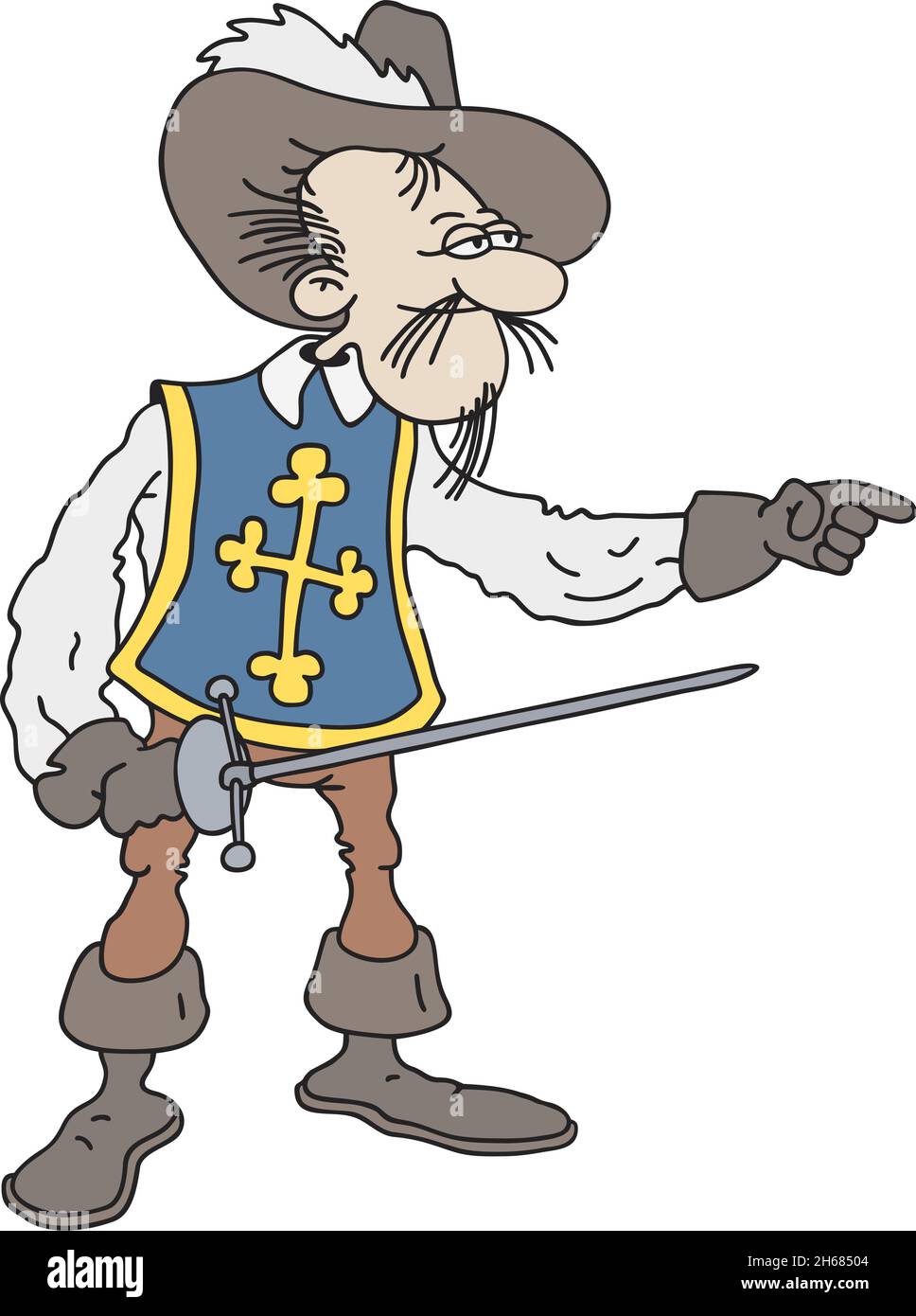 The vectorized hand drawing of funny musketeer Stock Vector Image & Art ...
