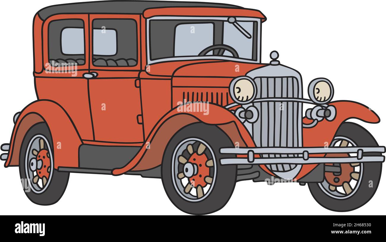 Old red sports car Stock Vector Images - Alamy