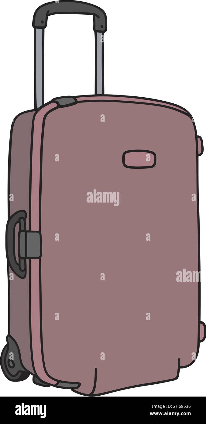The vectorized hand drawing of a large suitcase on wheels Stock Vector ...