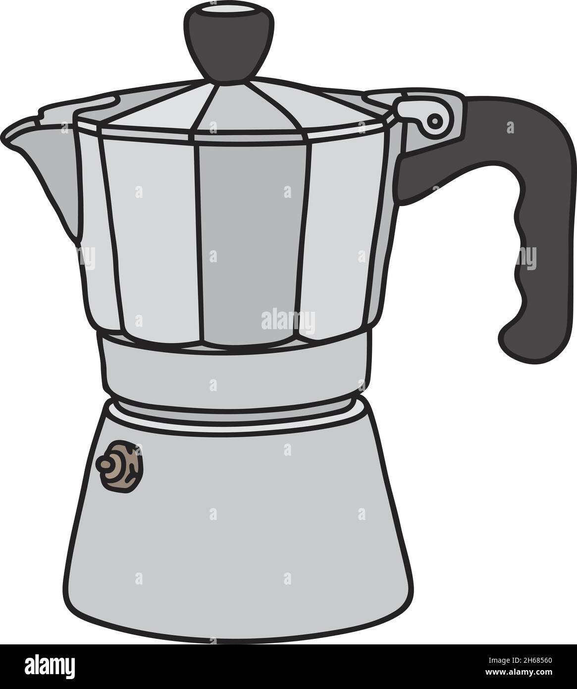 the vectorized hand drawing of a classic espresso maker Stock Vector ...