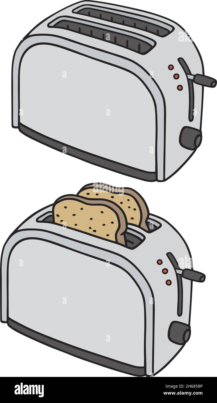The vectorized hand drawing of two steel toasters Stock Vector Image ...