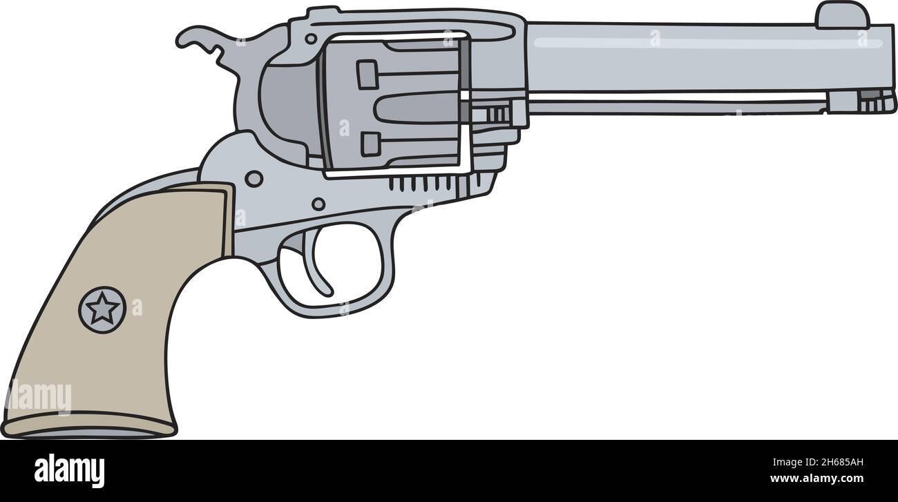 Colt revolver drawing hi-res stock photography and images - Alamy