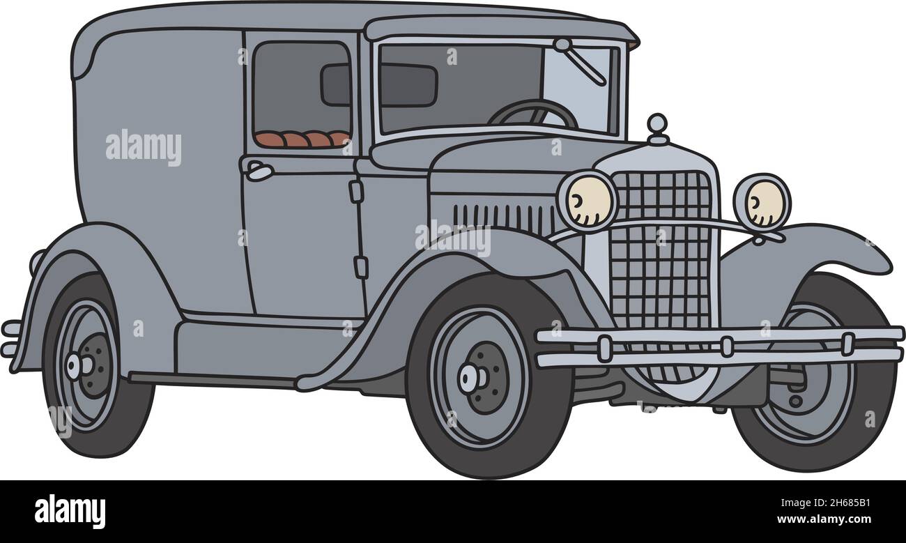 The vectorized hand drawing of a vintage car Stock Vector Image & Art ...