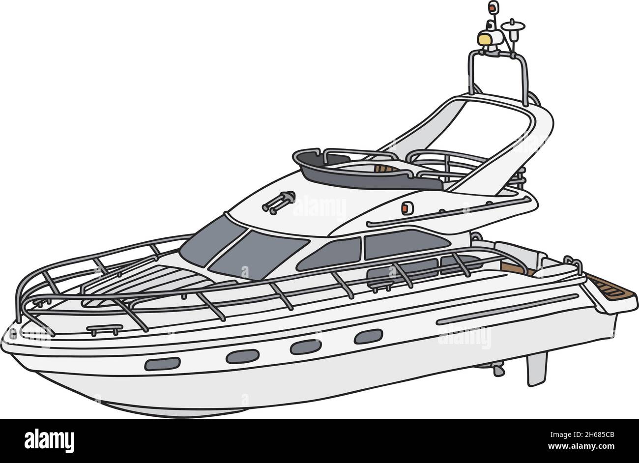 the white motor yacht Stock Vector Image & Art - Alamy