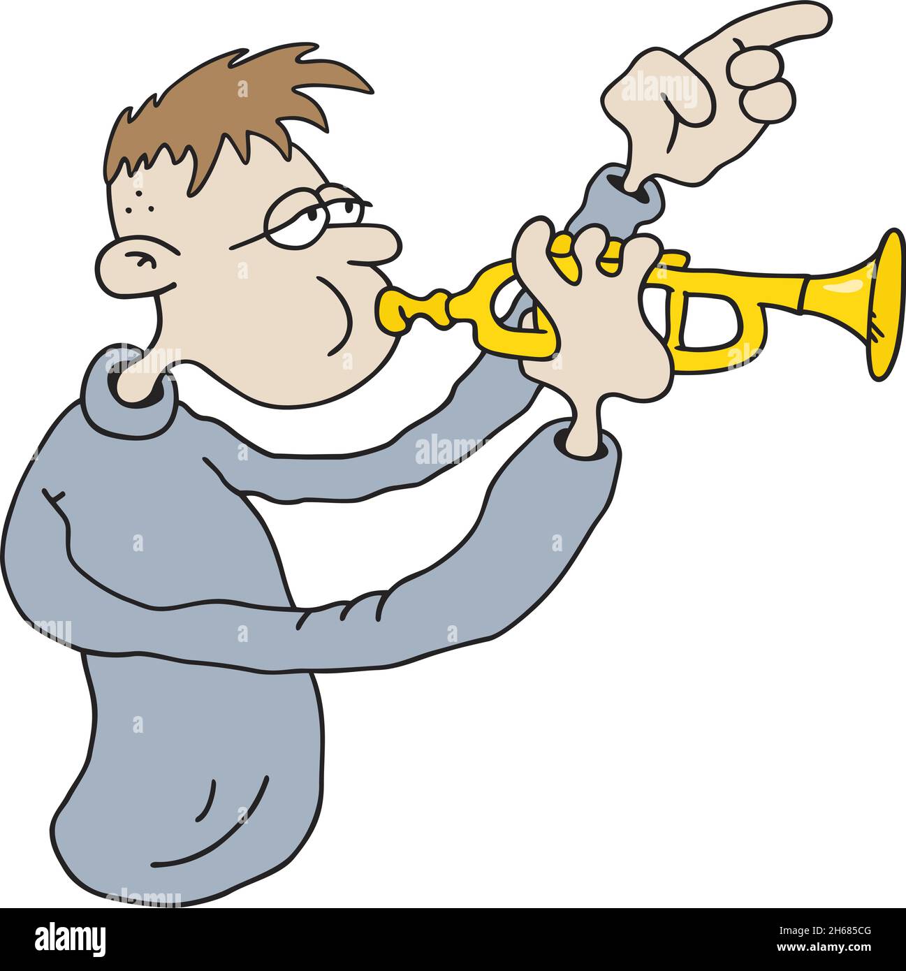 Funny boy with a trumpet hi-res stock photography and images - Alamy