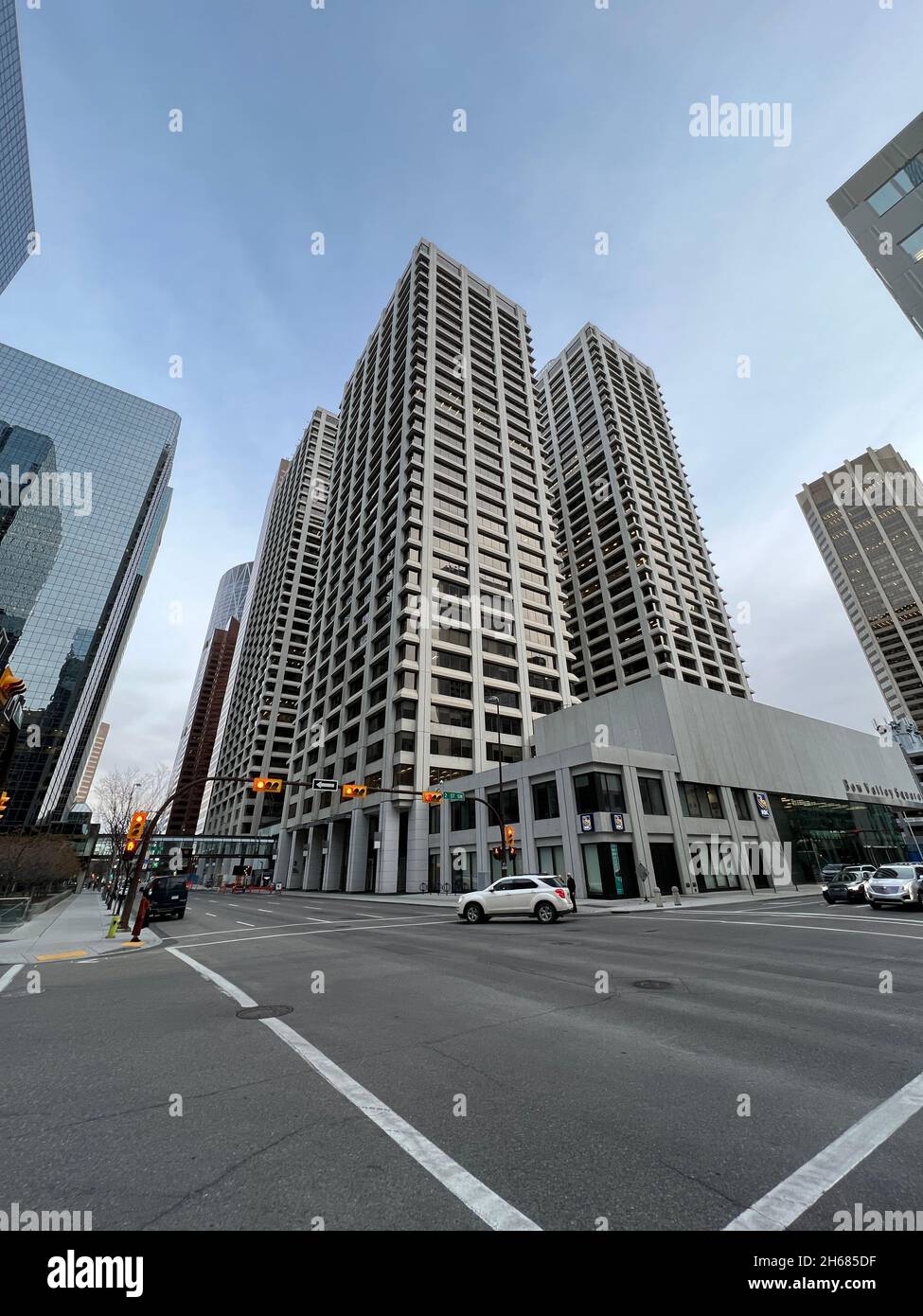 Calgary, Alberta, Canada - November 13, 2021:Bow Valley Square office ...