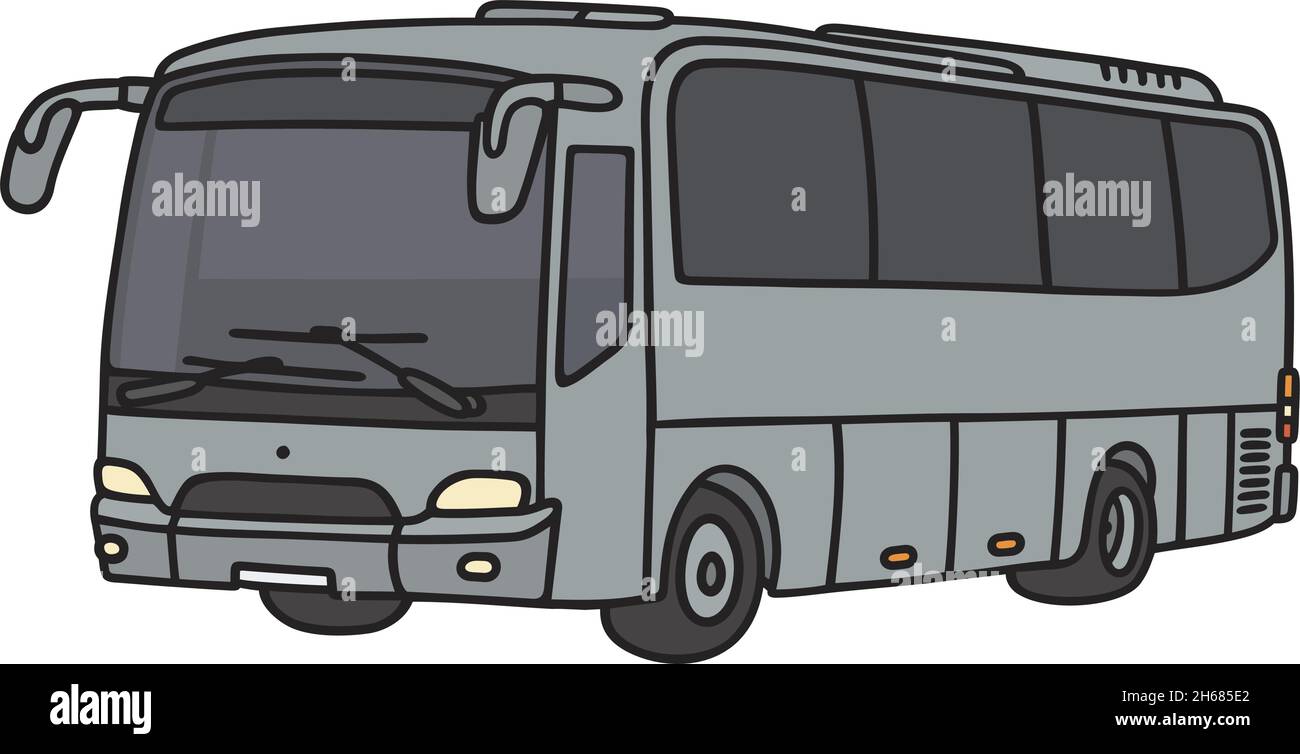 The vectorized hand drawing of a gray bus Stock Vector Image & Art - Alamy