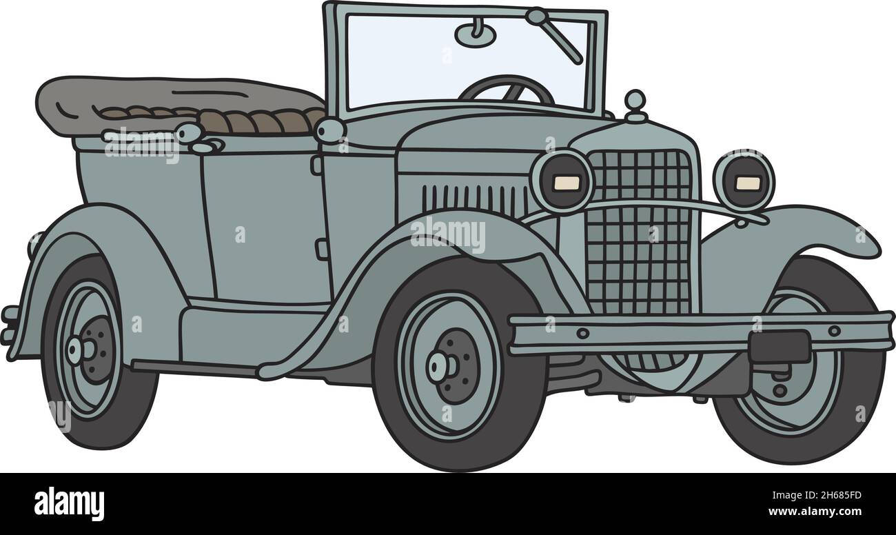 The vectorized hand drawing of a vintage military car Stock Vector ...