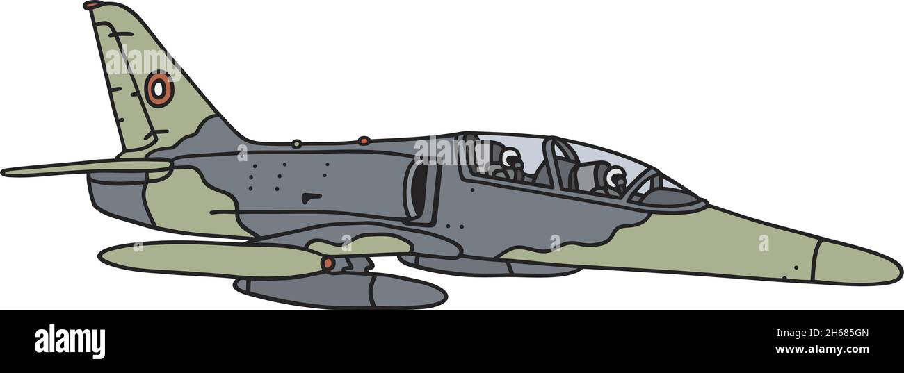The vecrorized hand drawing of a small military jet Stock Vector Image ...