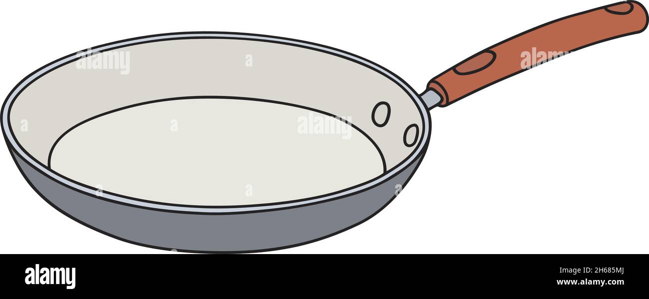 The vectorized hand drawing of a blue nonadhesive pan Stock Vector ...