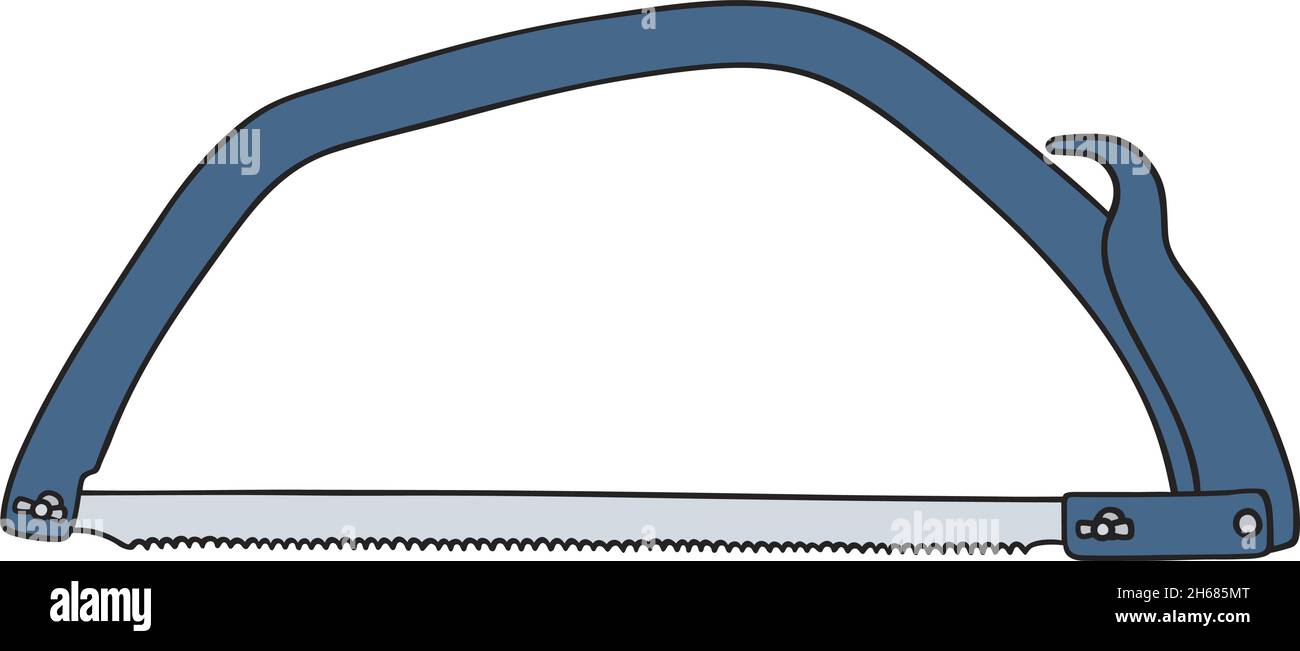 The vectorized hand drawing of a blue hand saw Stock Vector Image & Art ...
