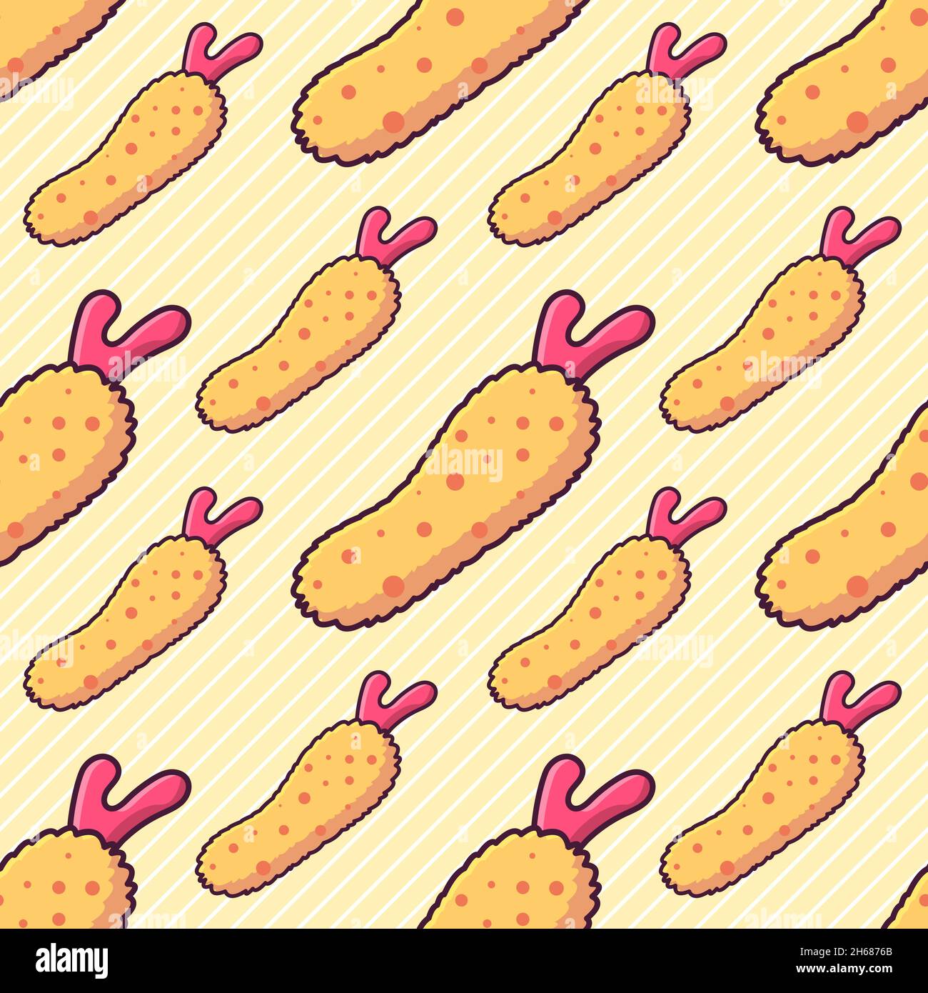 crispy shrimp food seamless pattern vector illustration Stock Vector ...