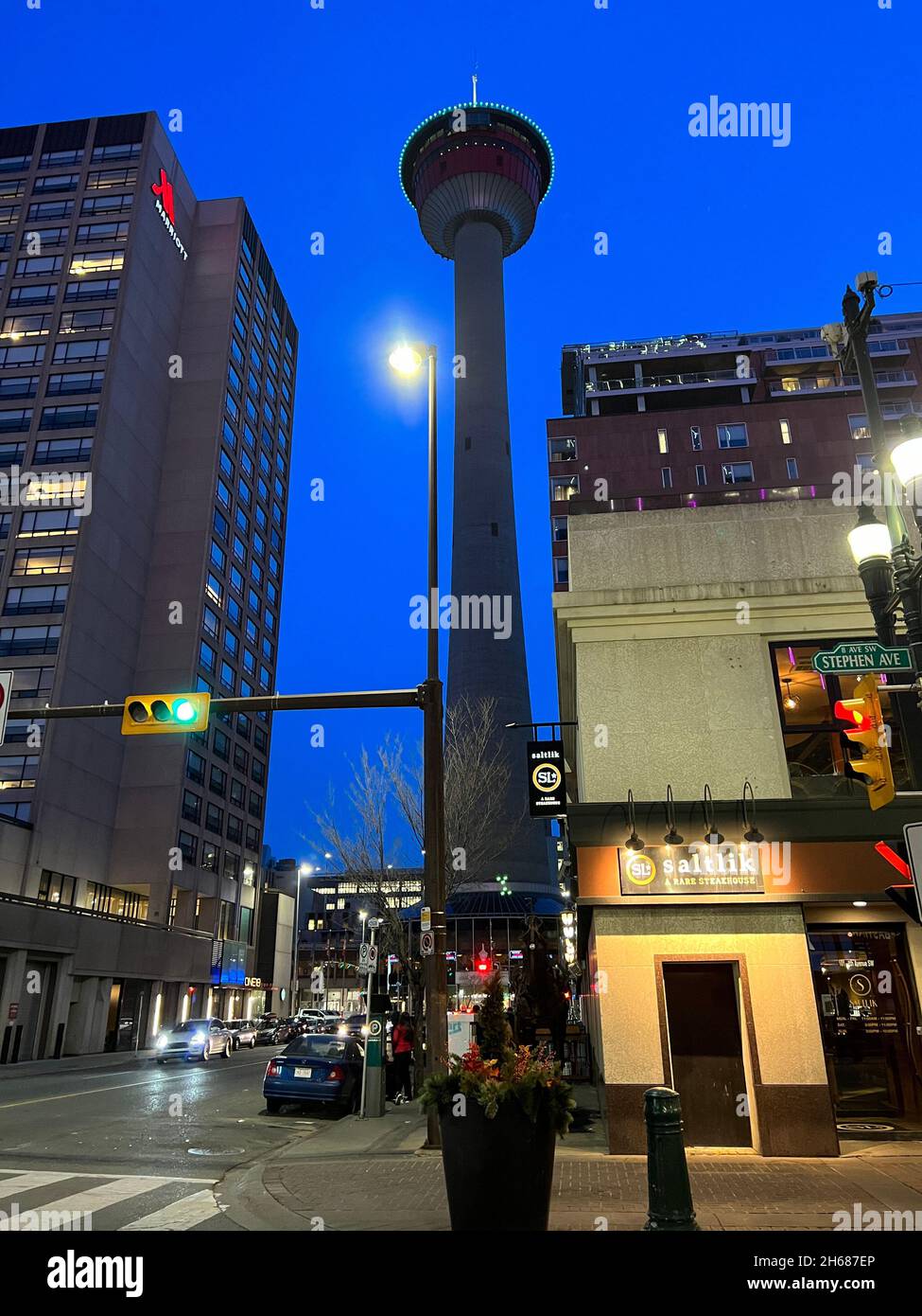 Calgary, Alberta, Canada - November 13, 2021:The view of Calgary ...