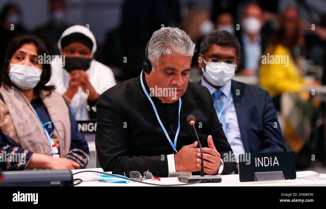 Glasgow, UK. 13th Nov, 2021. A delegate from India speaks at the ...