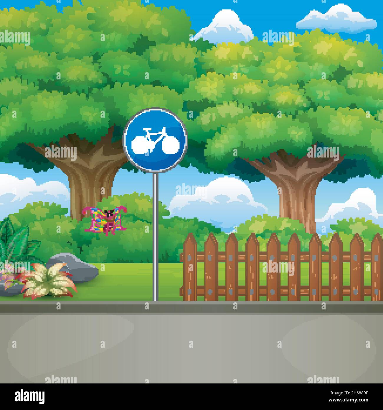 Daytime park scene Stock Vector Images - Alamy