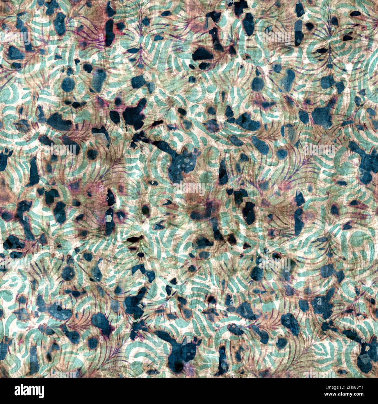 Seamless elegant mixed media pattern in navy, blue, pink, and cream ...