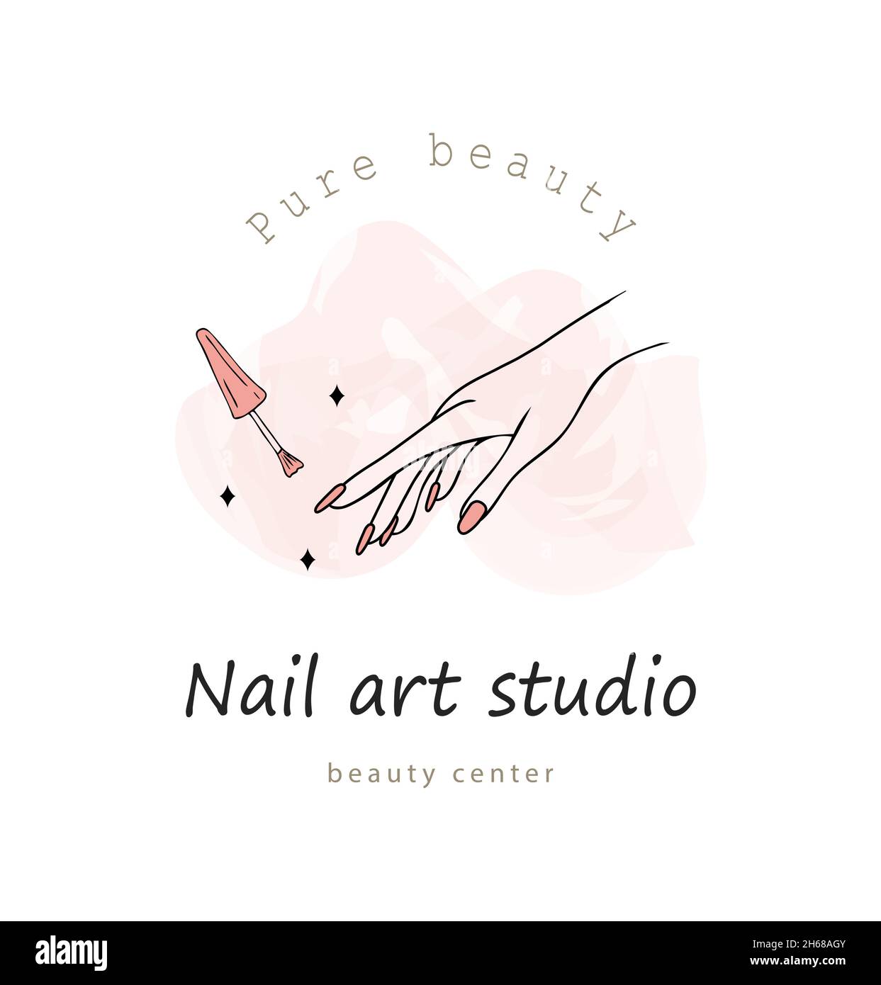 Female manicured hand. Lady painting, polishing nails. Nail polish ...