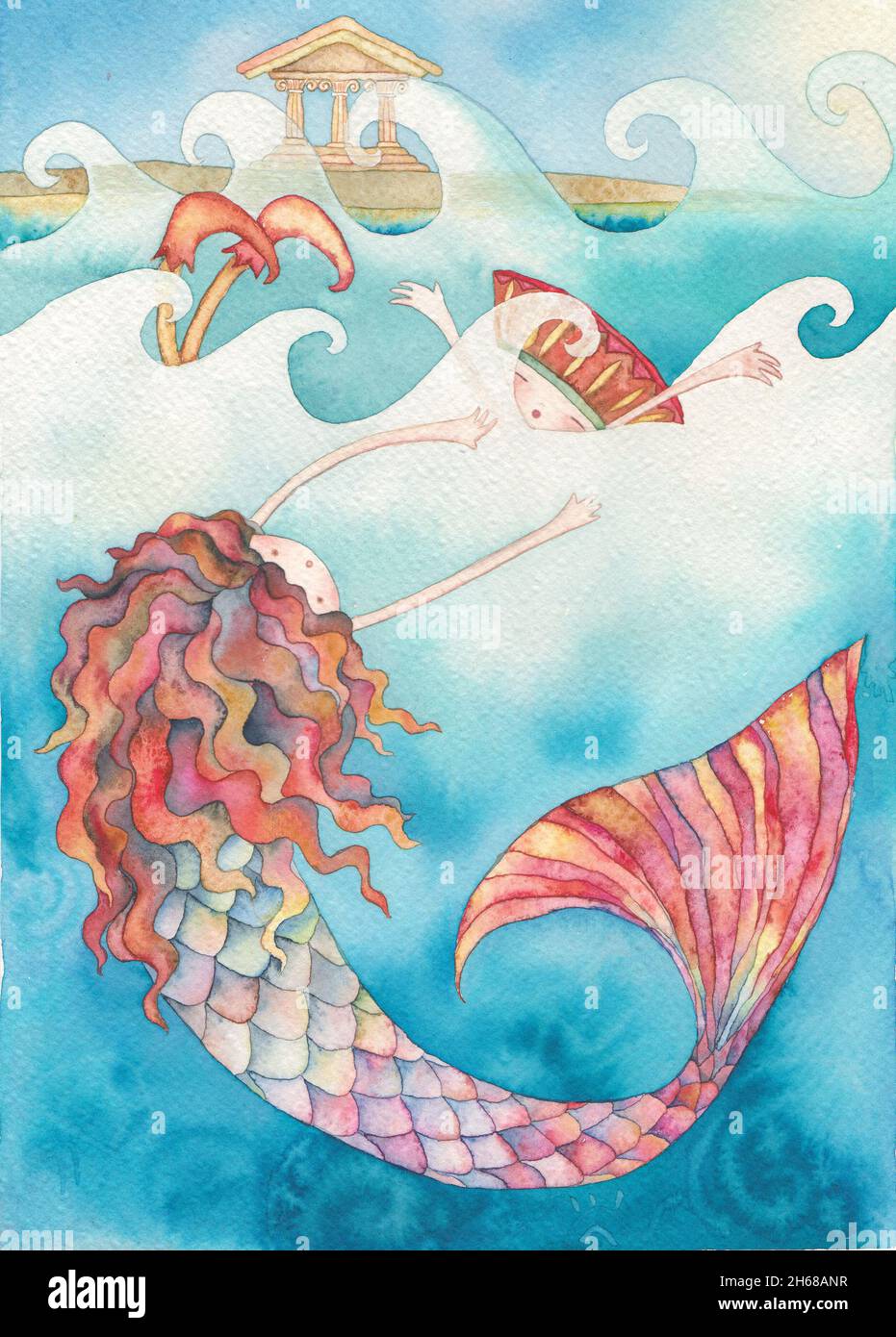 Mermaid in the sea Stock Photo - Alamy