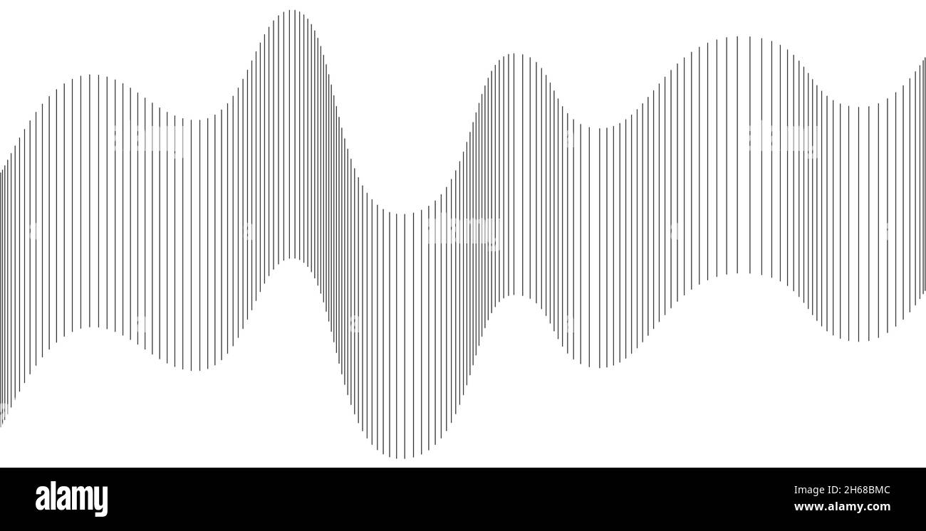 Wavy abstract stripes. Curved line vector elements for music design ...