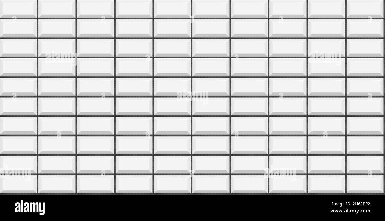 White subway tile seamless pattern. Wall with brick texture. Vector ...