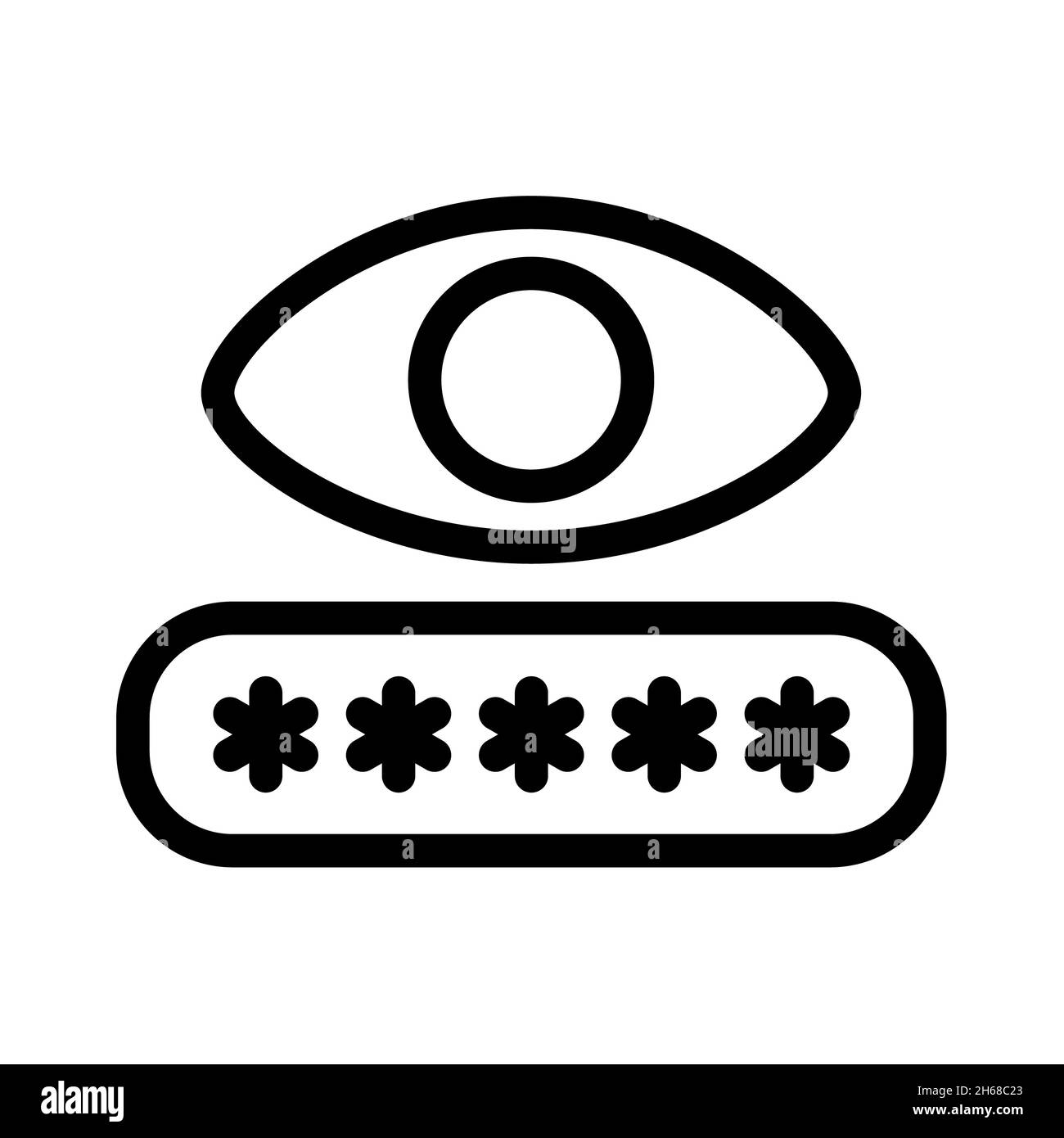 password entry with hidden input single isolated icon with outline ...