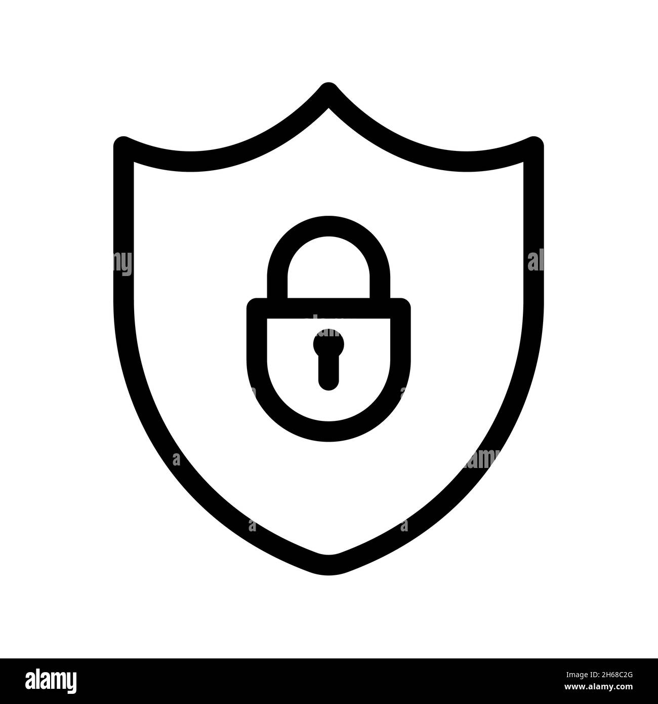 protection shield security lock single isolated icon with outline style ...
