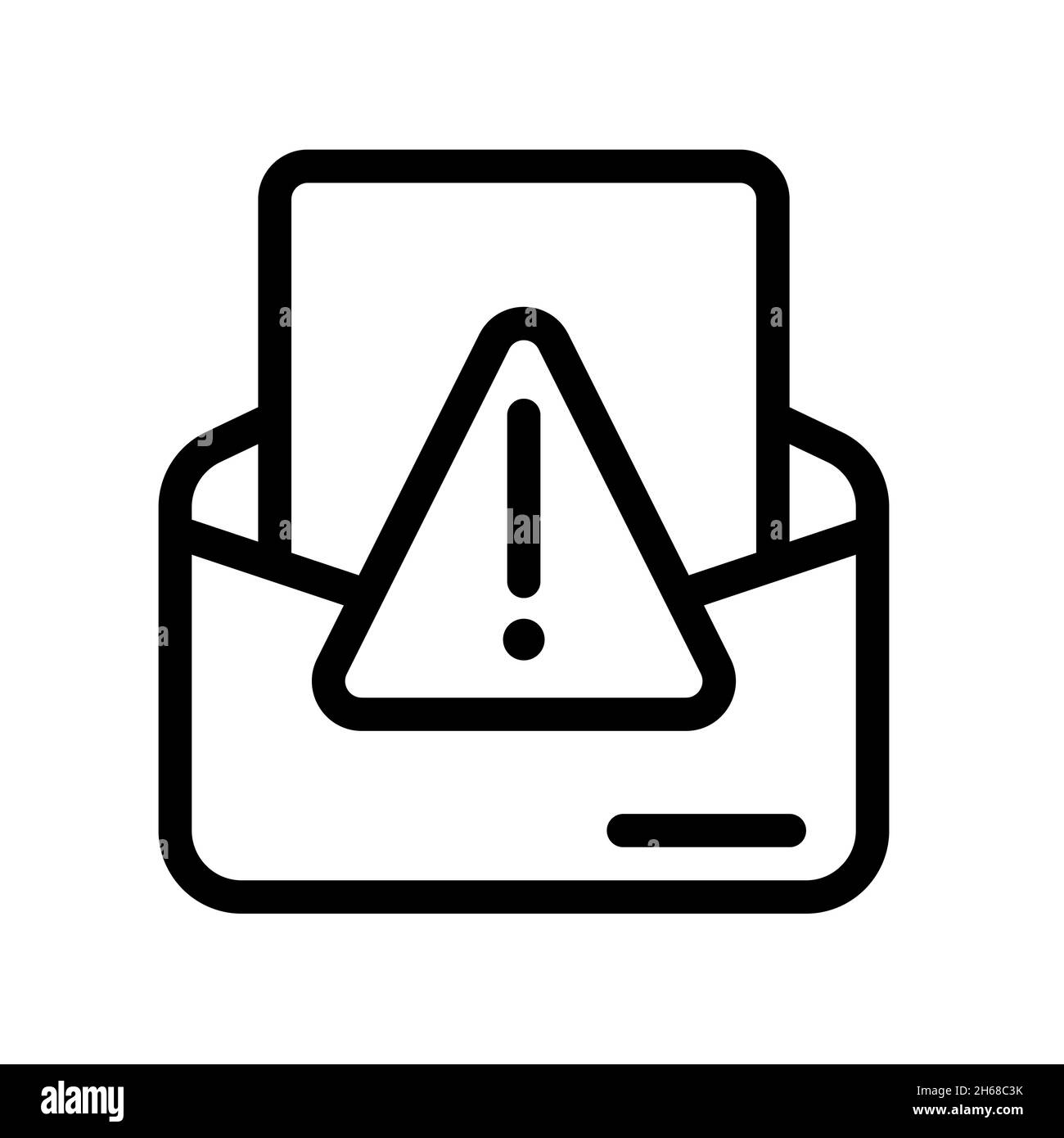 spam alert email warning single isolated icon with outline style vector ...