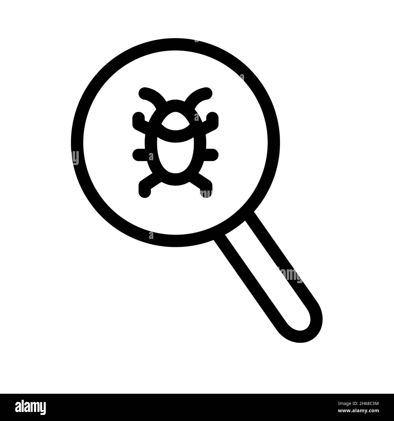 bug catcher malware virus scan searching single isolated icon with ...