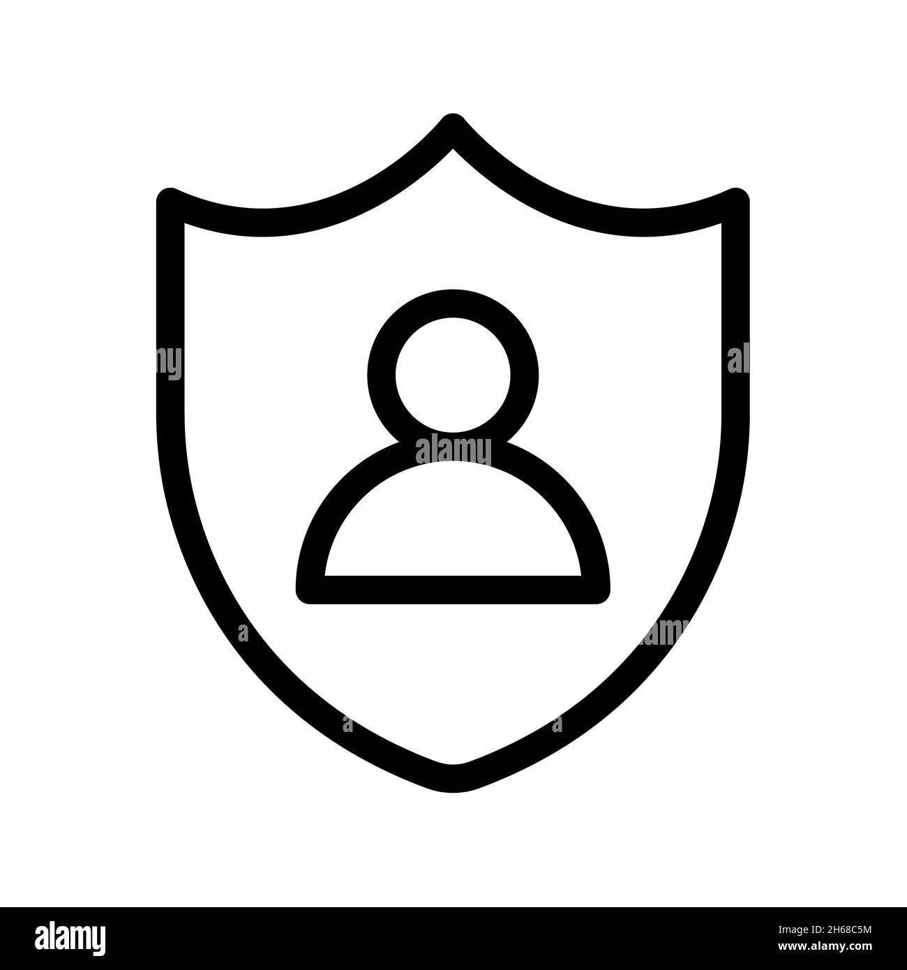user privacy shield protection safety single isolated icon with outline ...