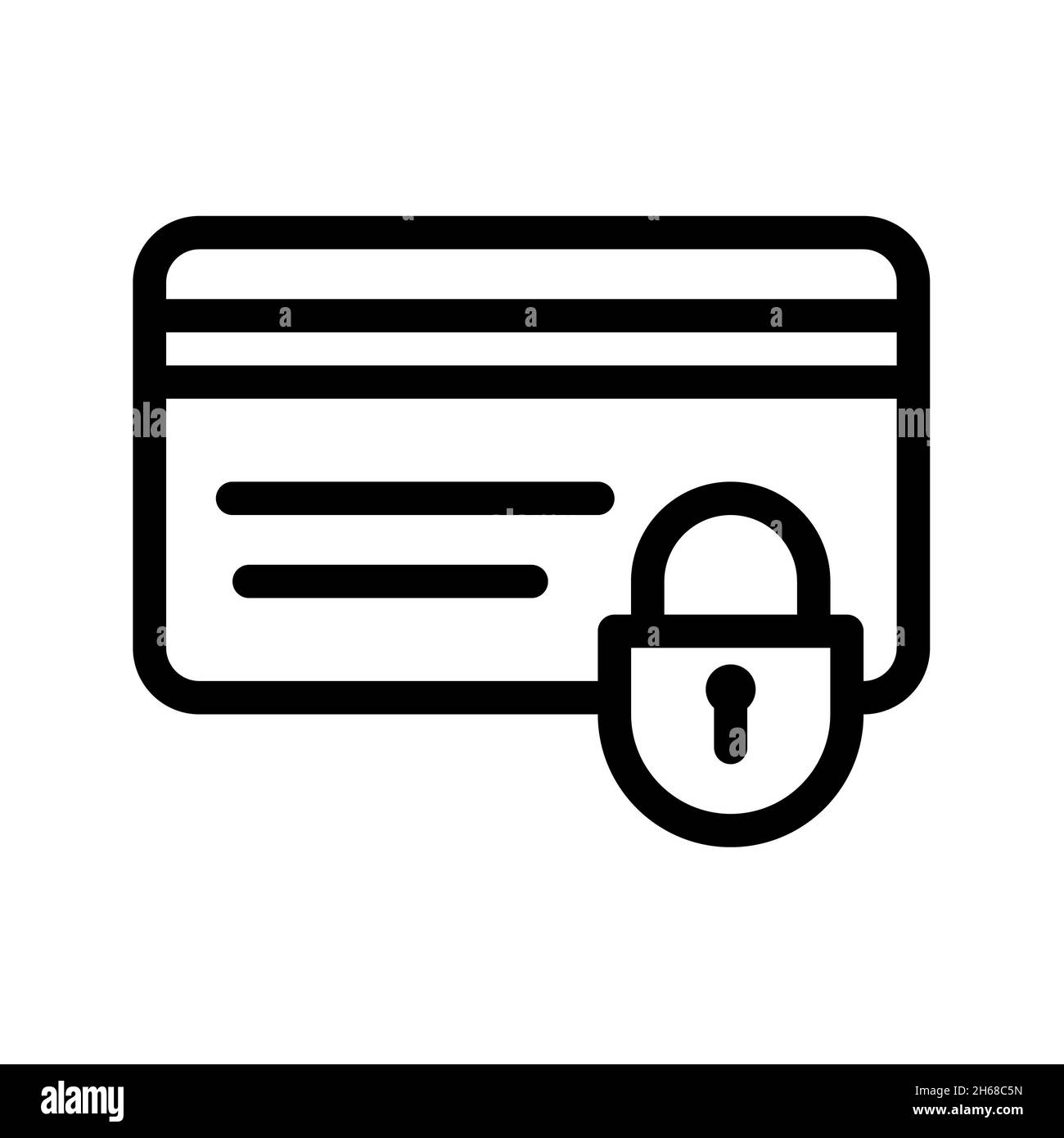 secure payment lock credit card single isolated icon with outline style ...