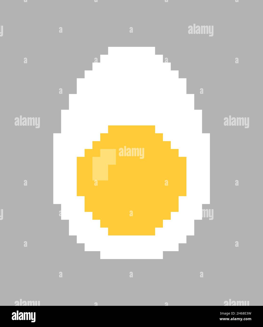 Boiled egg pixel art. Half an egg 8 bit. pixelated food vector ...