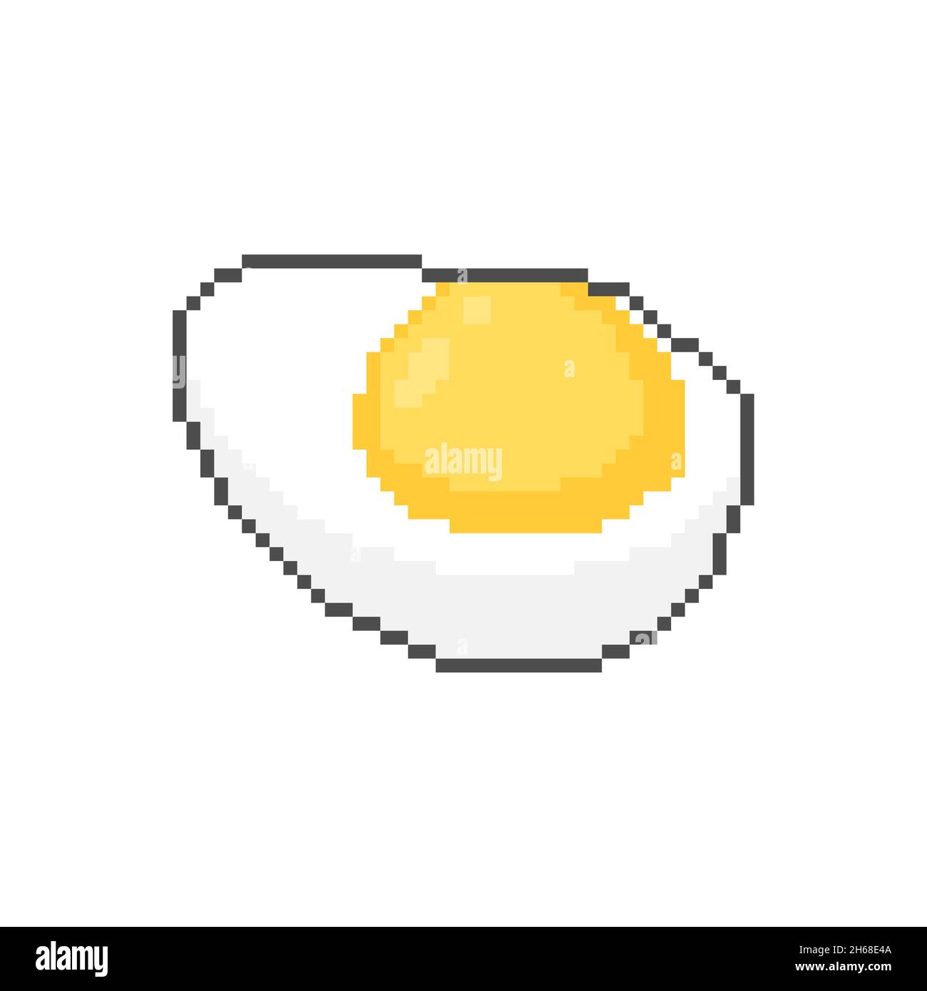Boiled egg pixel art. Half an egg 8 bit. pixelated food vector illustration Stock Vector Image ...