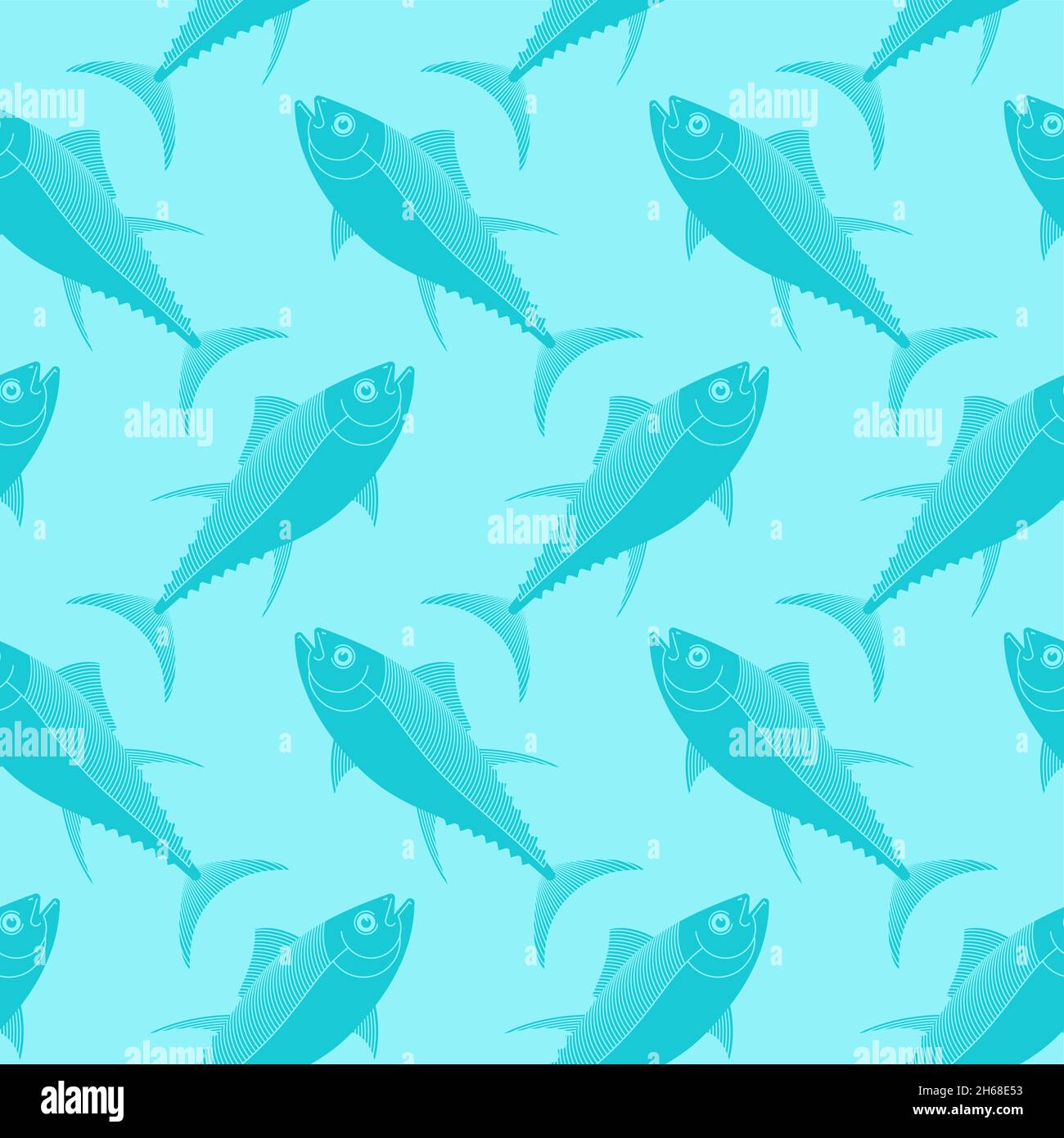 Tuna pattern seamless. tunny Seafood fish background. vector texture ...