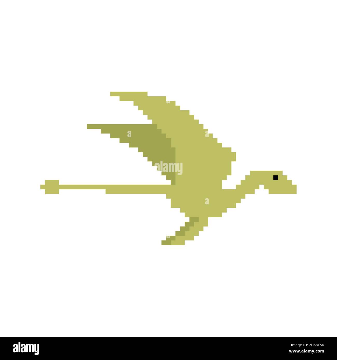 Pterosaur pixel art dinosaur. pixelated Ancient animal. 8bit Dino prehistoric monster. Beast is ...