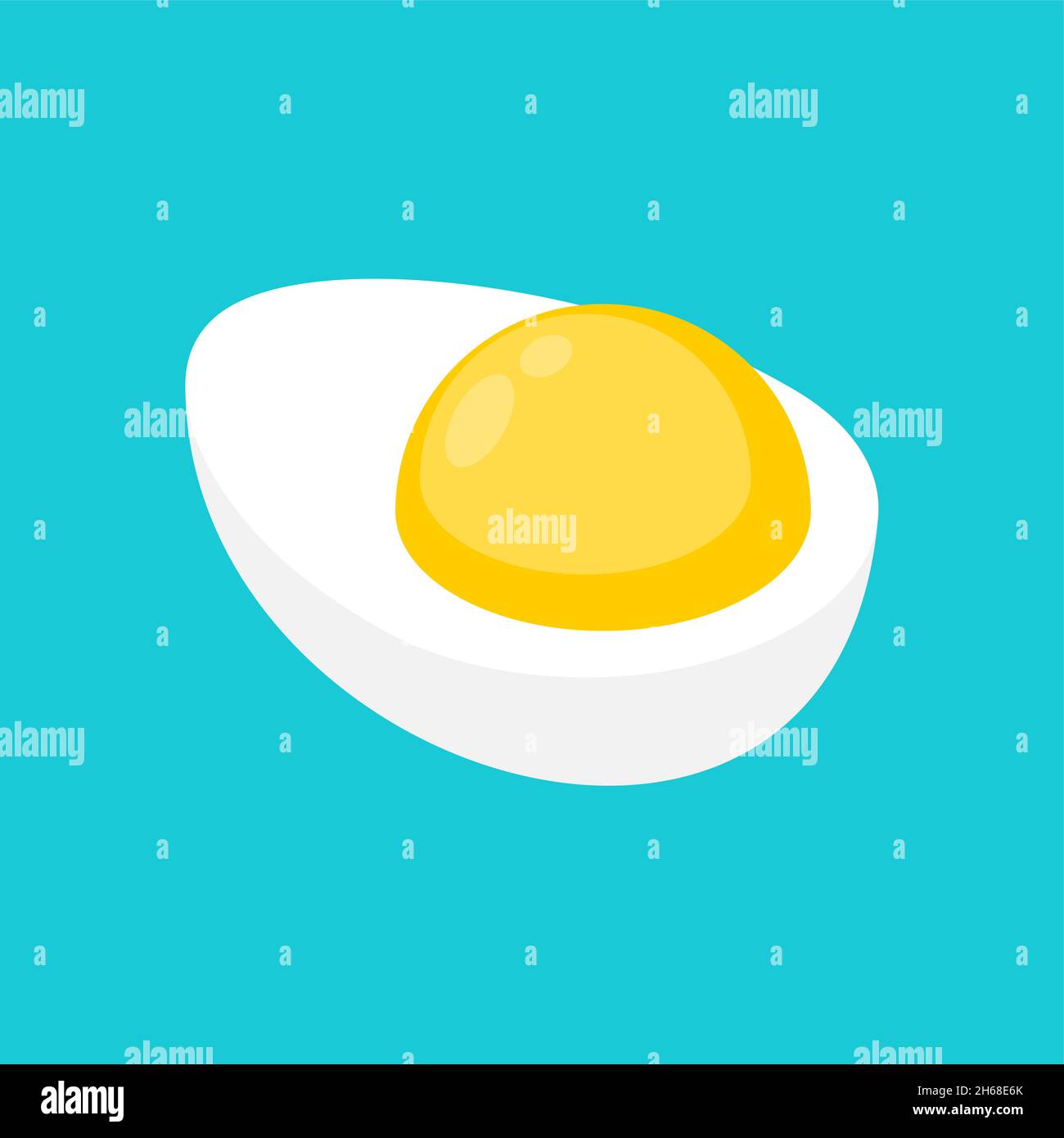 Boiled egg. Half an egg isolated. food vector illustration Stock Vector Image & Art - Alamy
