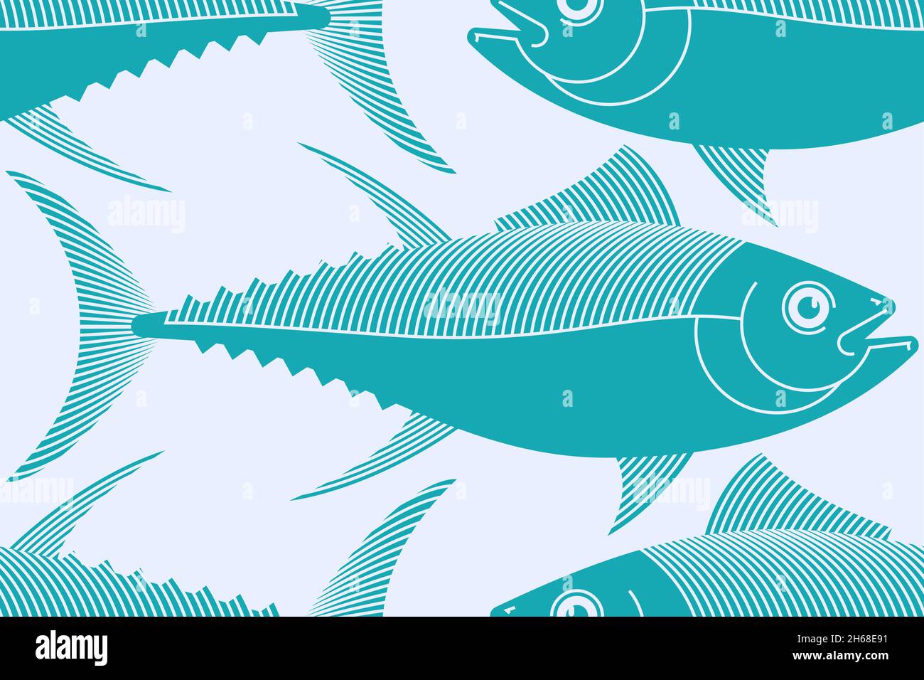 Tuna pattern seamless. tunny Seafood fish background. vector texture ...
